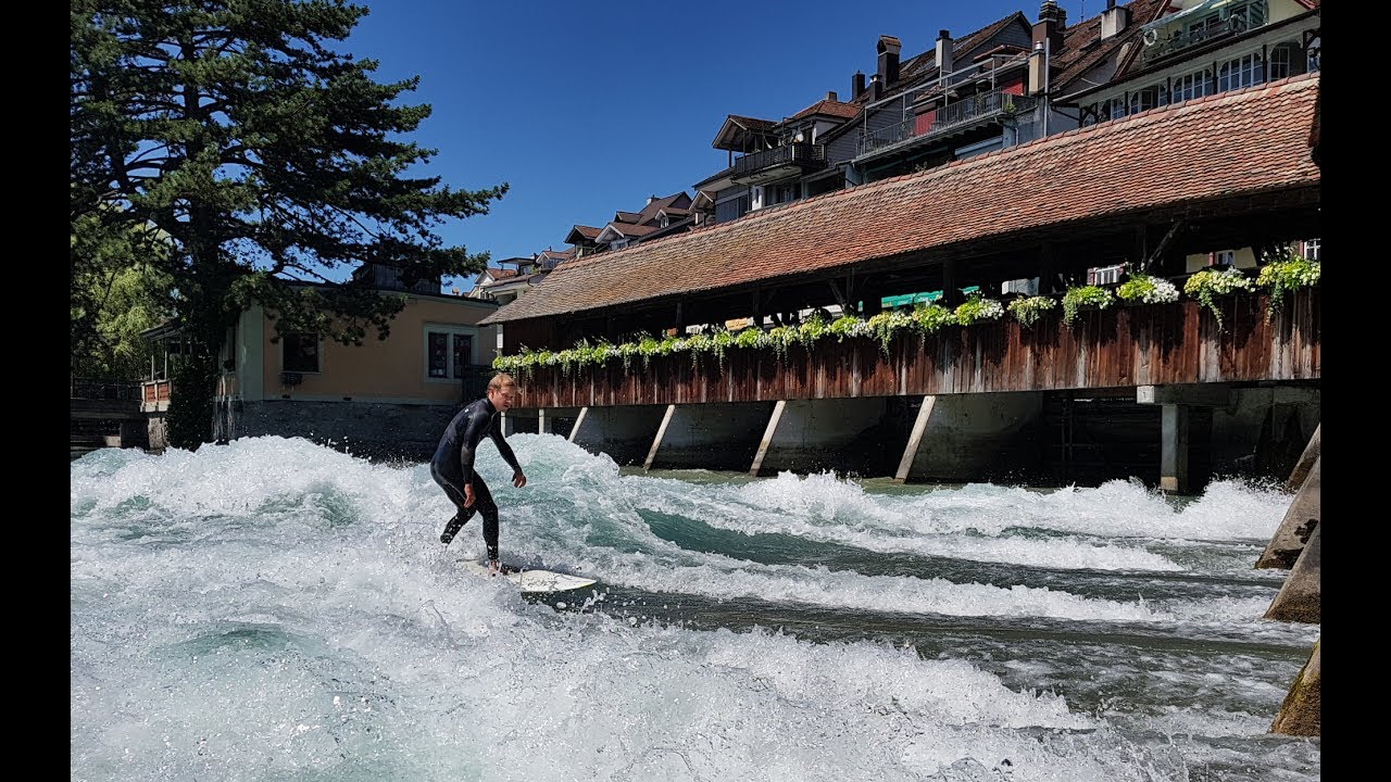 Riverwave surfing Thun - Big Day 5 - YouTube
