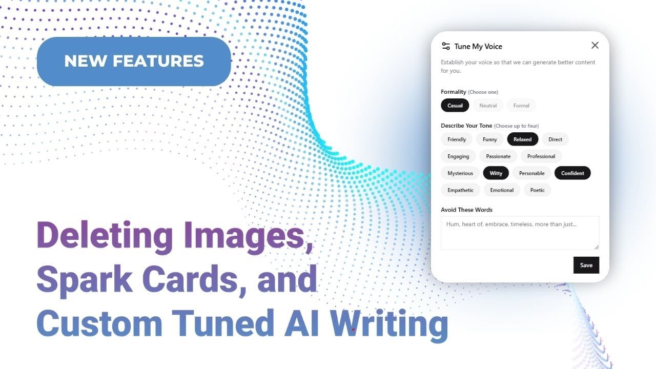 Deleting Images, Spark Cards, and Custom Tuned AI Writing - YouTube