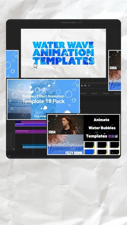 가장 쉽게 물결자막 효과 만들기 Water Wave Text Animation #template # ...