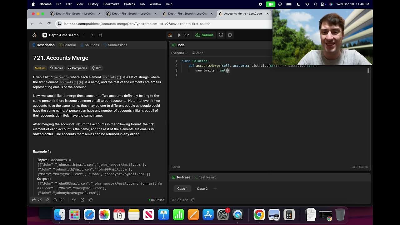 Midnight Leet Coding Session: 721 Accounts Merge - YouTube