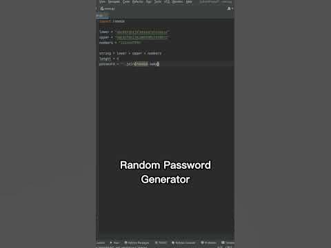 Random Password Generator │Python │#python #code #tutorial #shorts #short - YouTube