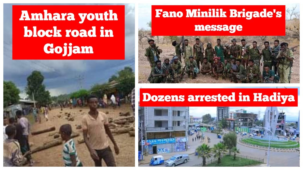 Amhara youth block road in Gojjam | Fano Minilik Brigade's message ...