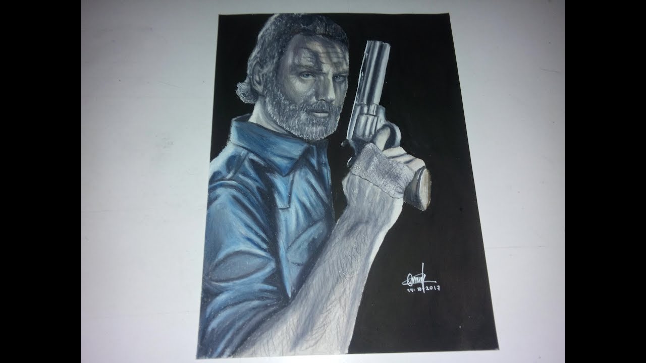 Speed Drawing: Rick Grimes TWD (Andrew Lincon) Season 8 - YouTube