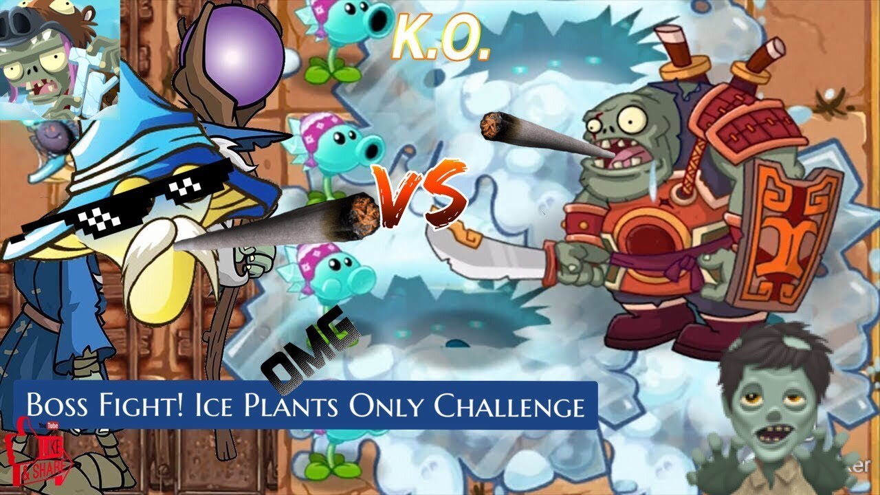 Plants Vs Zombies Chinese Version Kung-Fu Boss! | Ice Plants Challenge ...