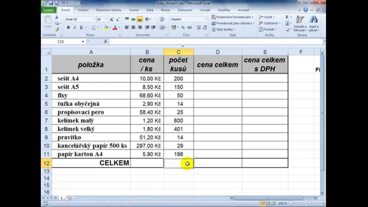 Microsoft Excel Z kladn Tabulka YouTube