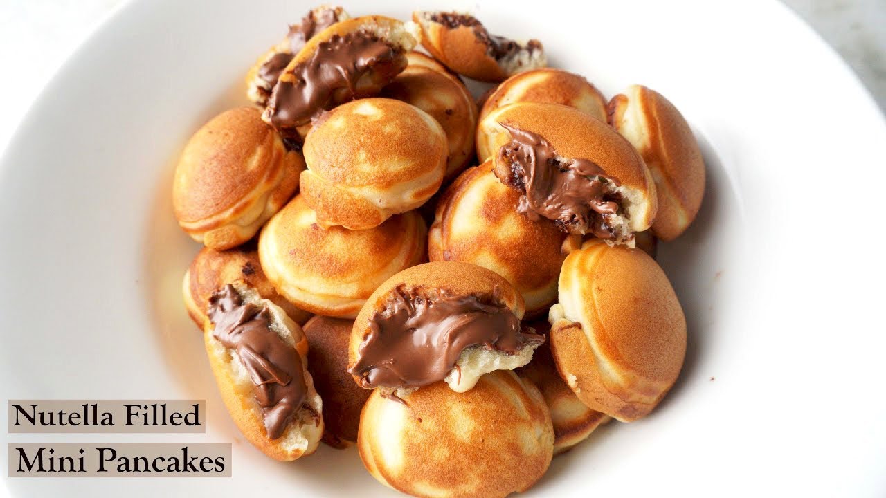 Nutella Filled Mini Pancakes | Eggless Mini Pancake Bombs - YouTube