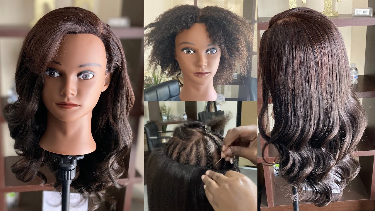 My First Sew In Weave On A Mannequin Head | Flat Iron Curls ...