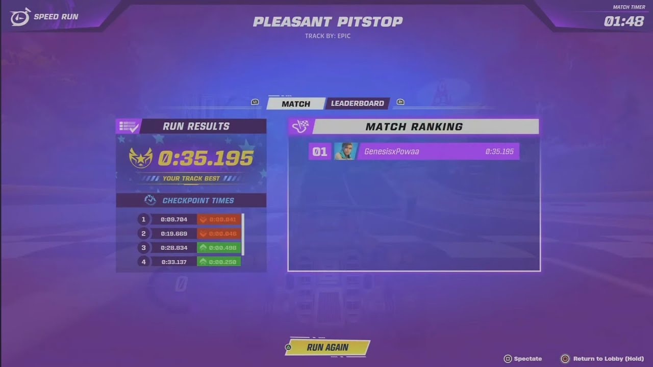 Fortnite Rocket Racing | Pleasant Pitstop Speedrun mode Former Record ...