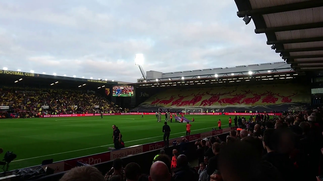 Watford v Arsenal - 1881 pre-match display flag 141017 - YouTube