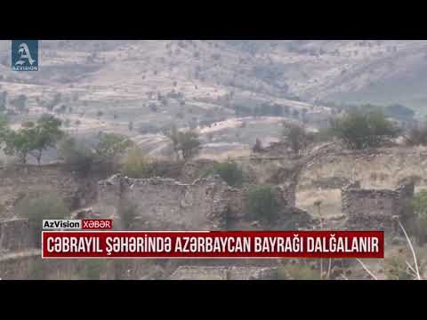 Cəbrayıl şəhərində Azərbaycan Bayrağı dalğalanır
