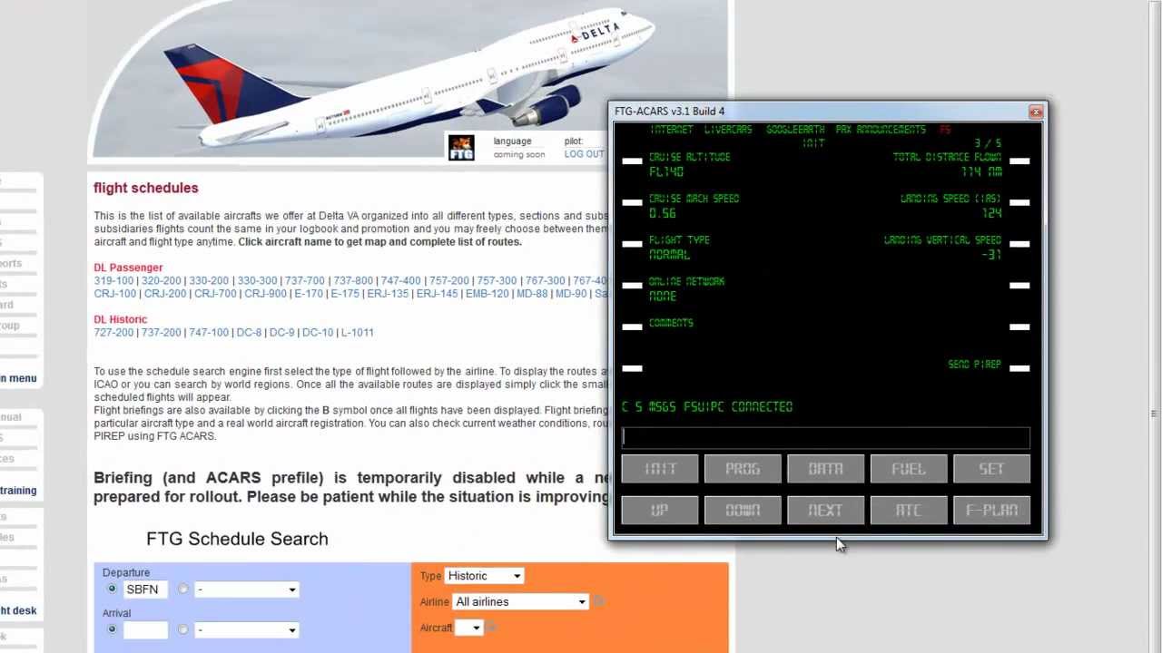 Upload PIREP using FTG-ACARS - YouTube