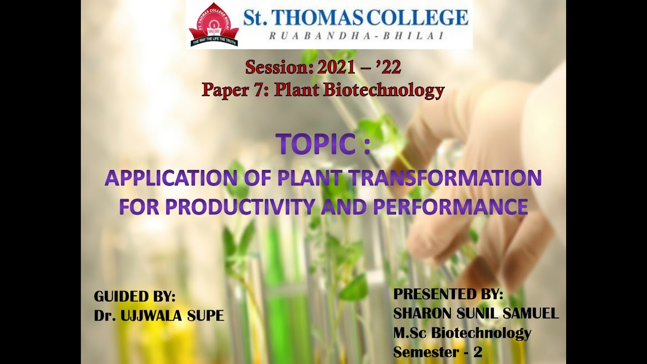 Application of Plant Transformation for Productivity and Performance ...