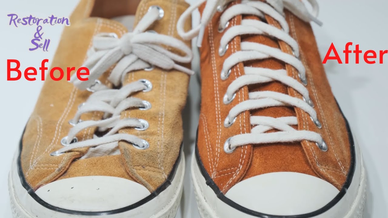 [ASMR] Restoration and Sell 'Converse' Chuck Taylor 1970s Orange Suede ...