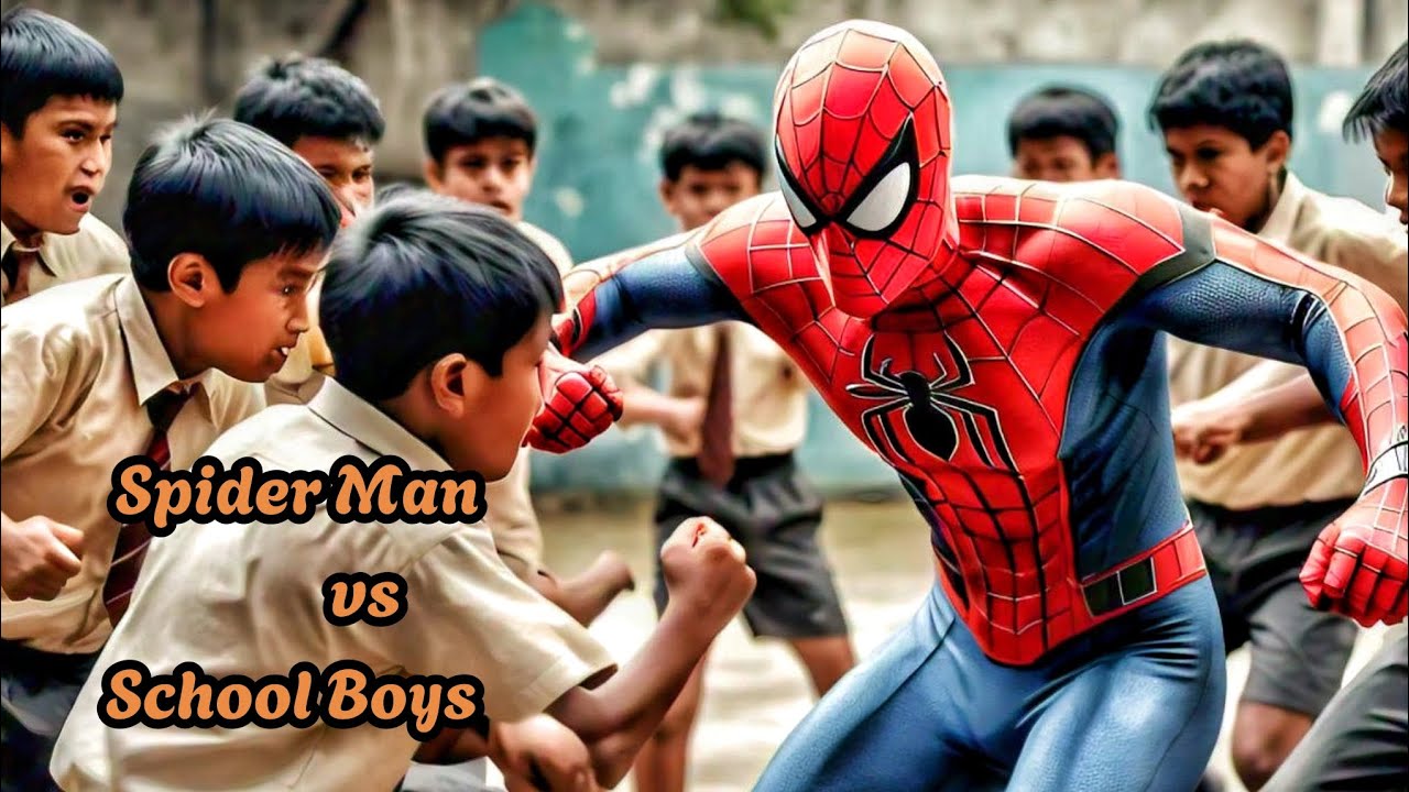 SPIDER MAN VS SCHOOL BOYS#spiderman 🕷️ - YouTube