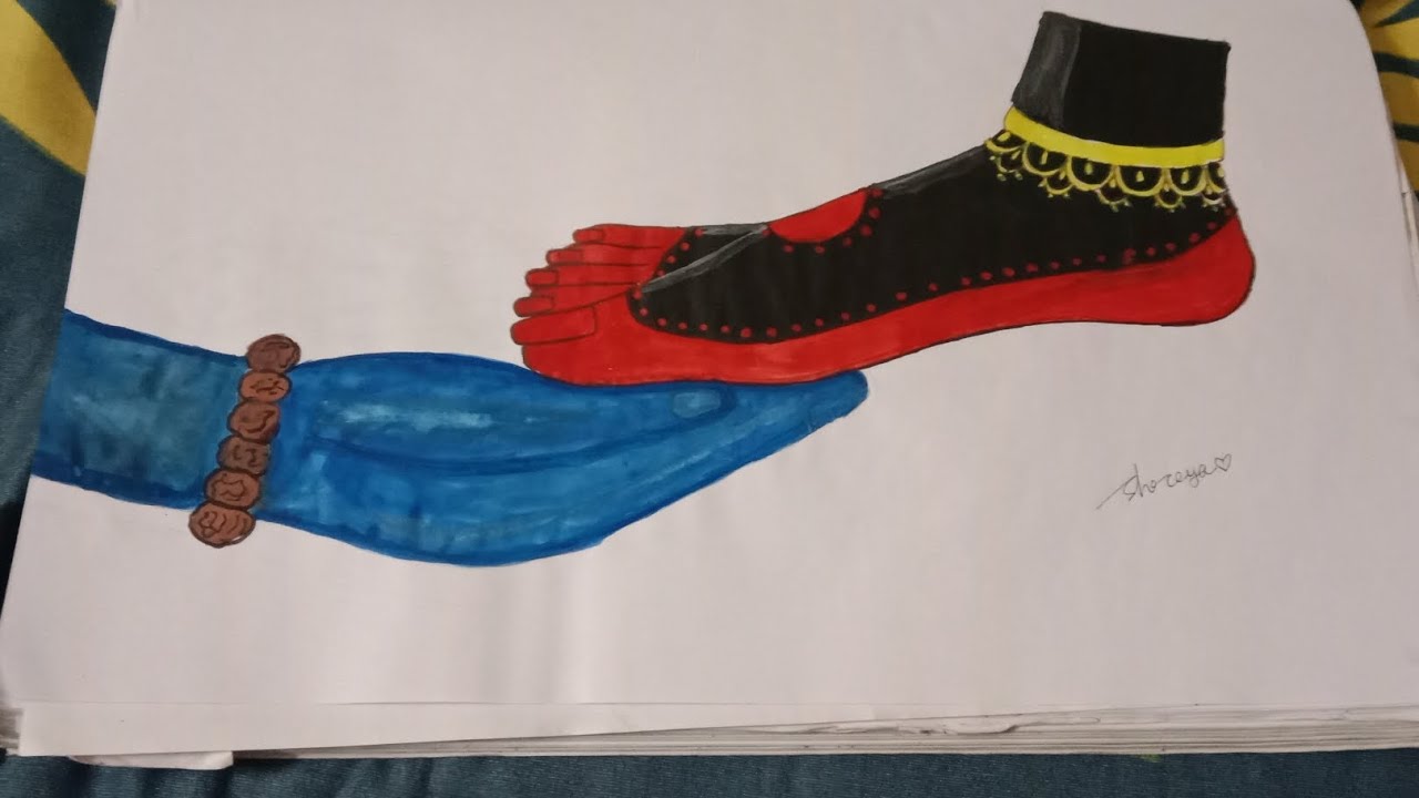 Shivji is holding Kali Mata 's feet|How to draw Shiv, Kali hand &feet ...