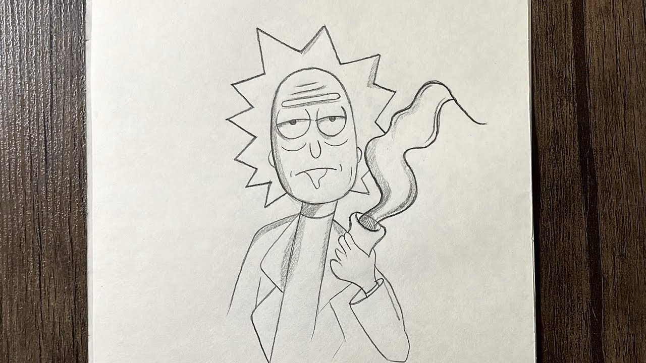how to draw Rick from Rick and Morty | cool cartoon character drawing ...