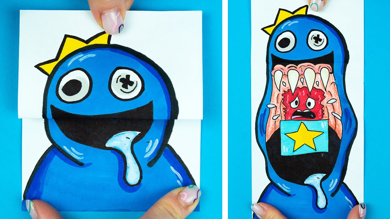 HOW TO DRAW COOL RAINBOW FRIENDS & BOXY BOO PAPER CRAFT IDEA - YouTube