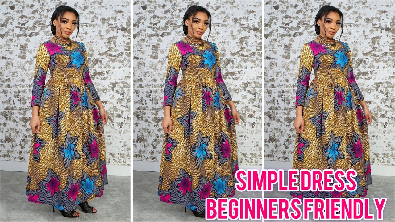 HOW TO MAKE A SIMPLE GATHERED DRESS || BEGINNERS FRIENDLY|| CUTTING a ...