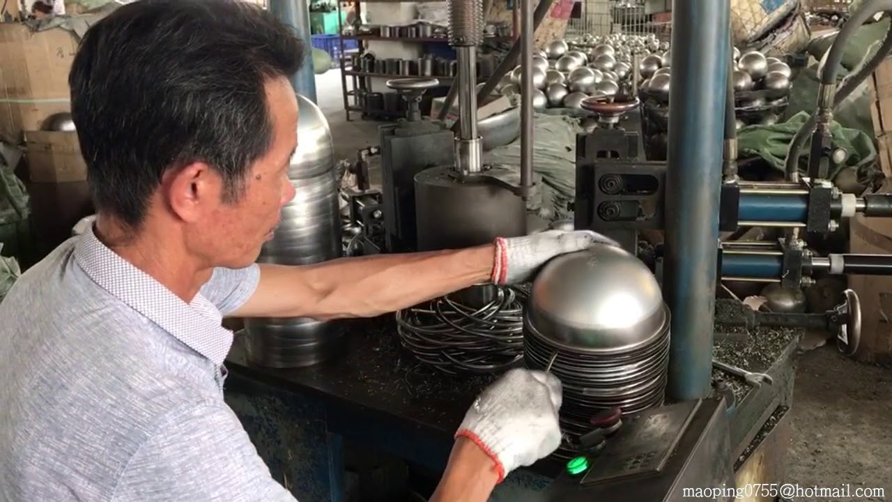 Stamped stainless steel hemisphere 1 - YouTube