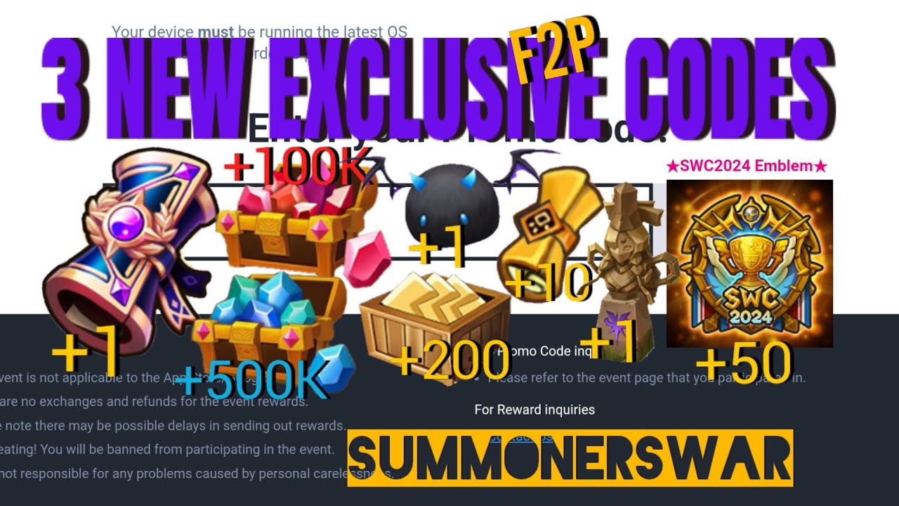 3 NEW EXCLUSIVE CODE | SWC 2024 WORLD FINALS | Summoners War - YouTube