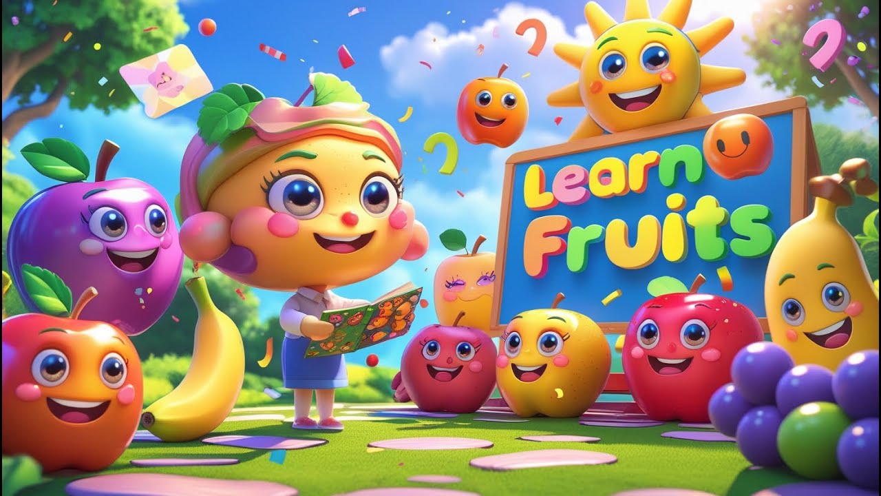 Fun Fruit Adventure | Learn Fruit Names with Cute 3D Characters | Kids ...