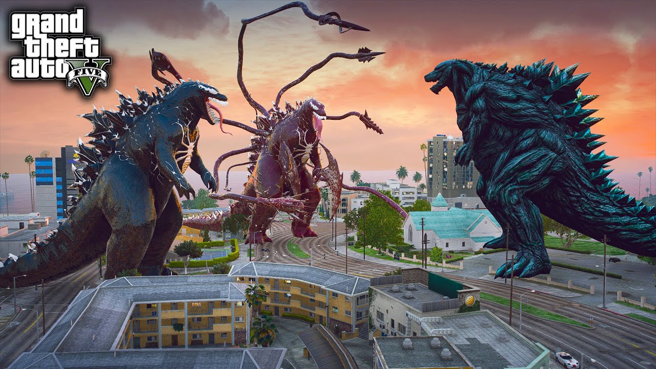 Godzilla Eearth vs Venom Zilla and Carnage Zilla Battle in GTA 5 Mods ...