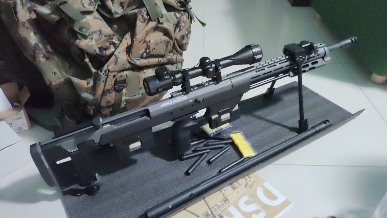DSR-1 German sniper rifle foam dart toy gun nerf - YouTube