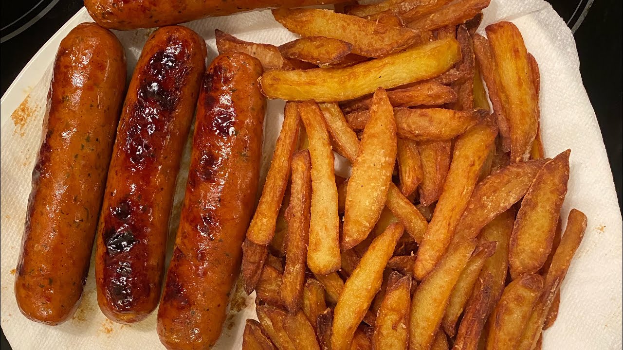 How To Cook Crispy Delicious French Fries and Sausage . - YouTube