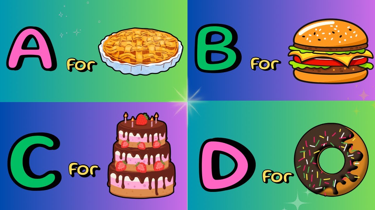 A to Z Food Names for Kids | Fun ABC Learning with Cartoon Foods | # ...