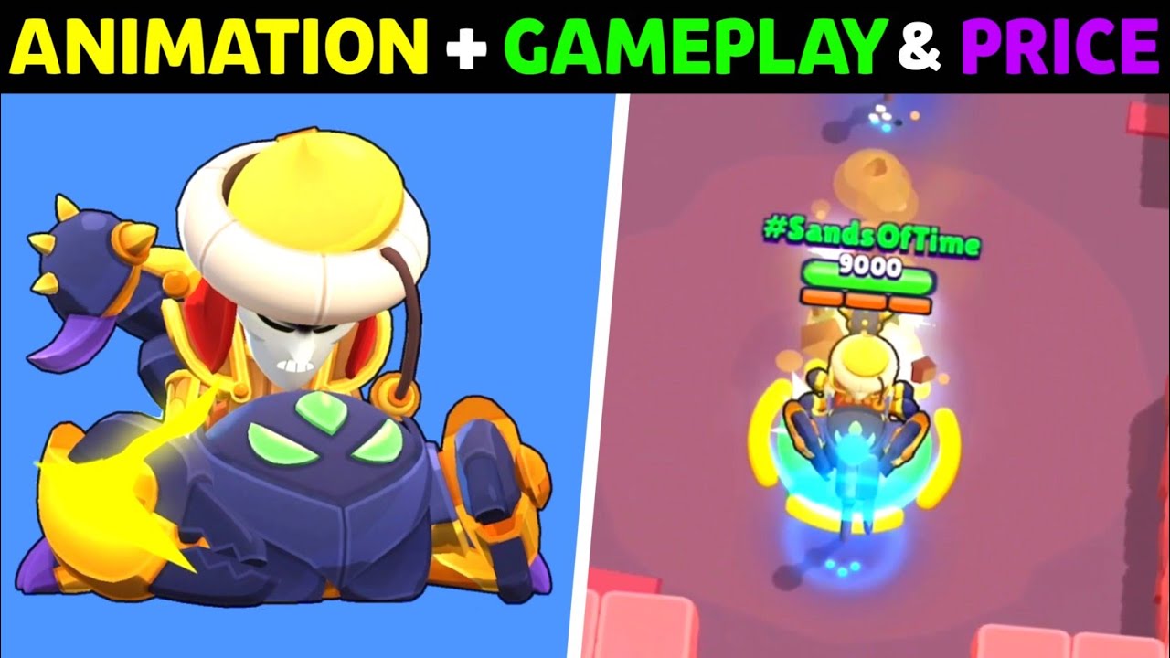 BRAWL STARS DESERT SCORPION CHUCK GAMEPLAY, ANIMATION, COST, PIN ...