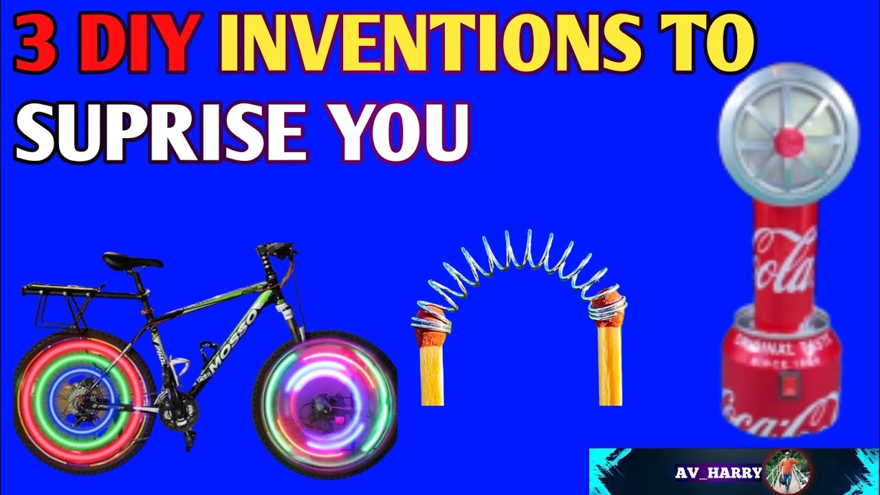 How to make mini Fan & Bicycle Tire Light || 3 DIY Home Made Invention ...