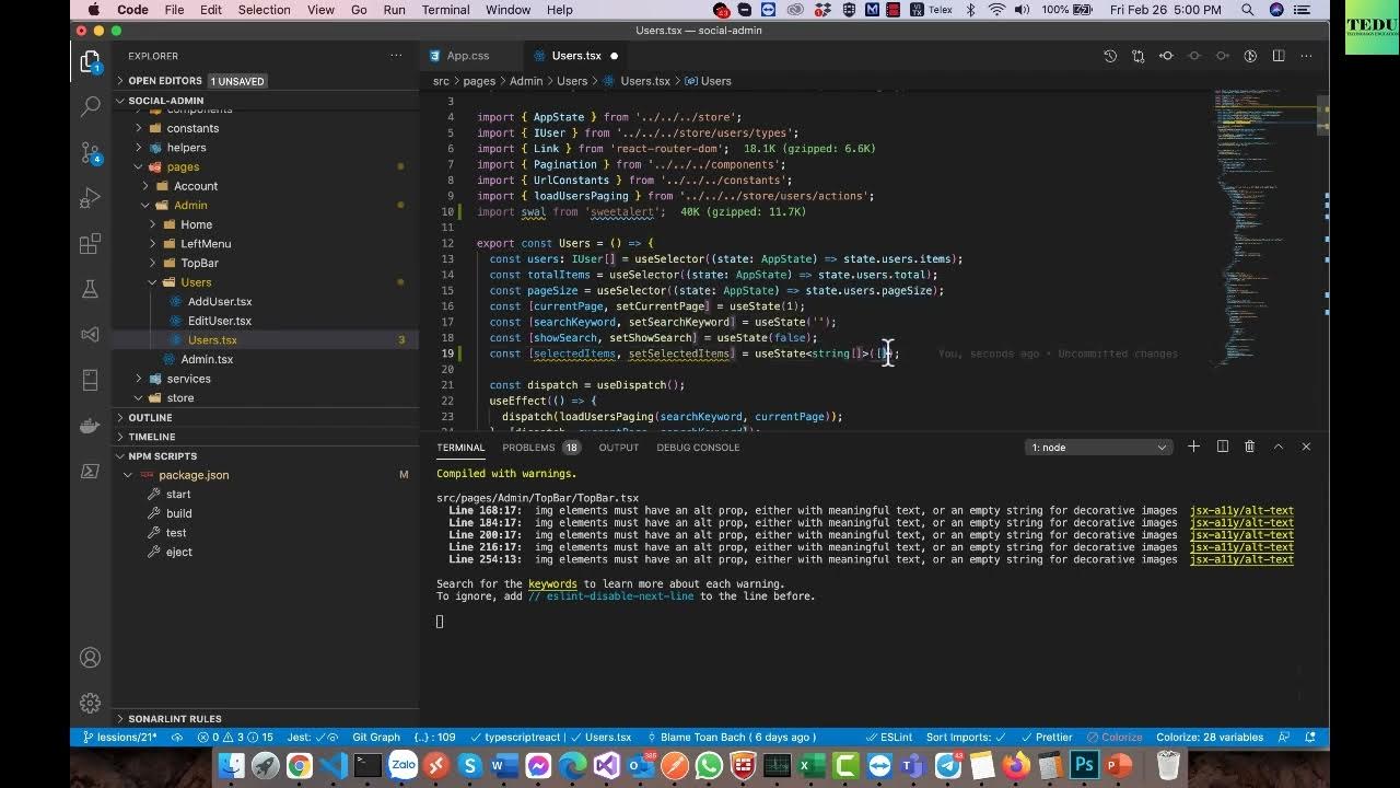 Bài 21: Xoá người dùng với dialog confirm - Làm dự án với ReactJS + Redux và TypeScript | TEDU ...