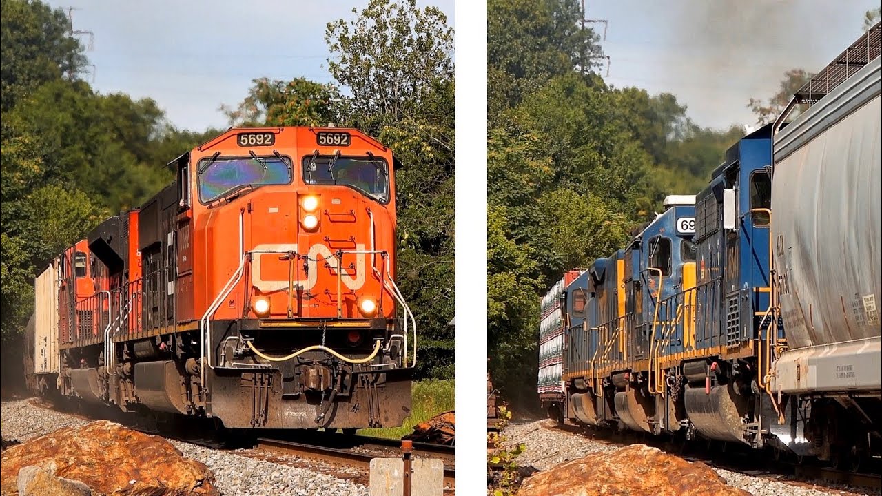 CN EMDs Lead K676-08 With D786 GP40 Helpers - YouTube