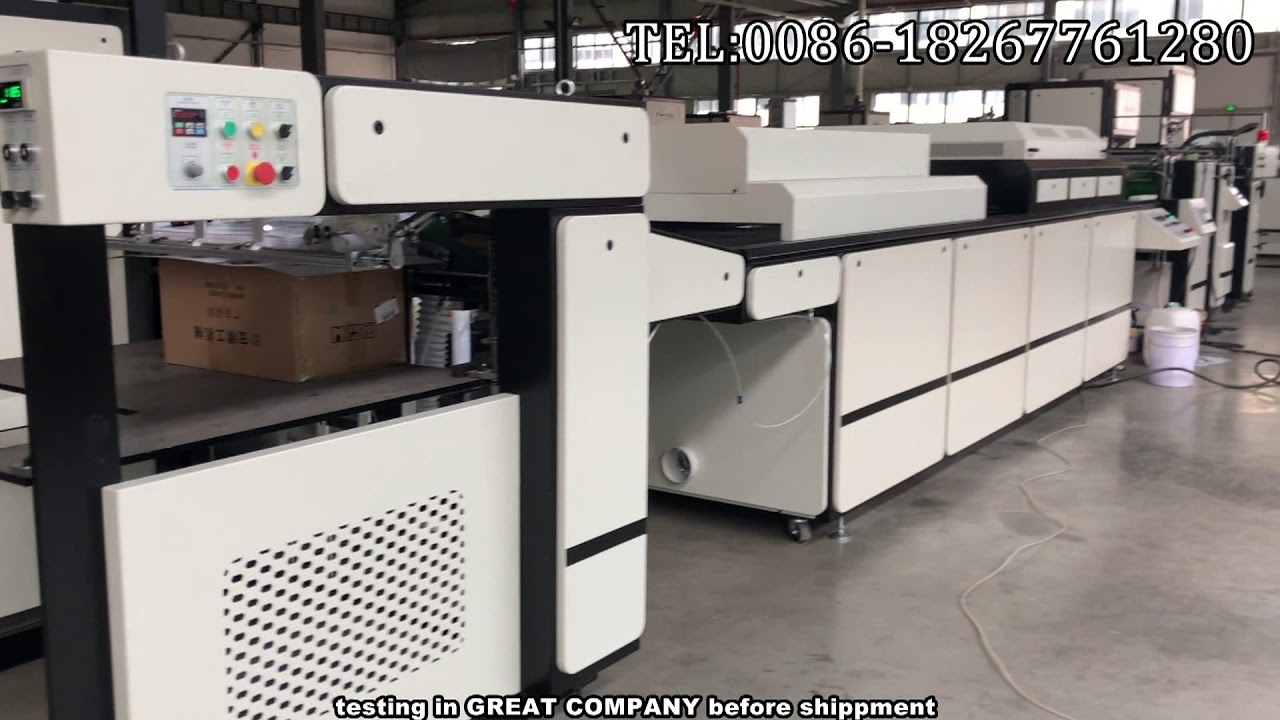 AUTOMATIC UV OIL varnishing MACHINE WITH dust REMOVER SE-1200 - YouTube