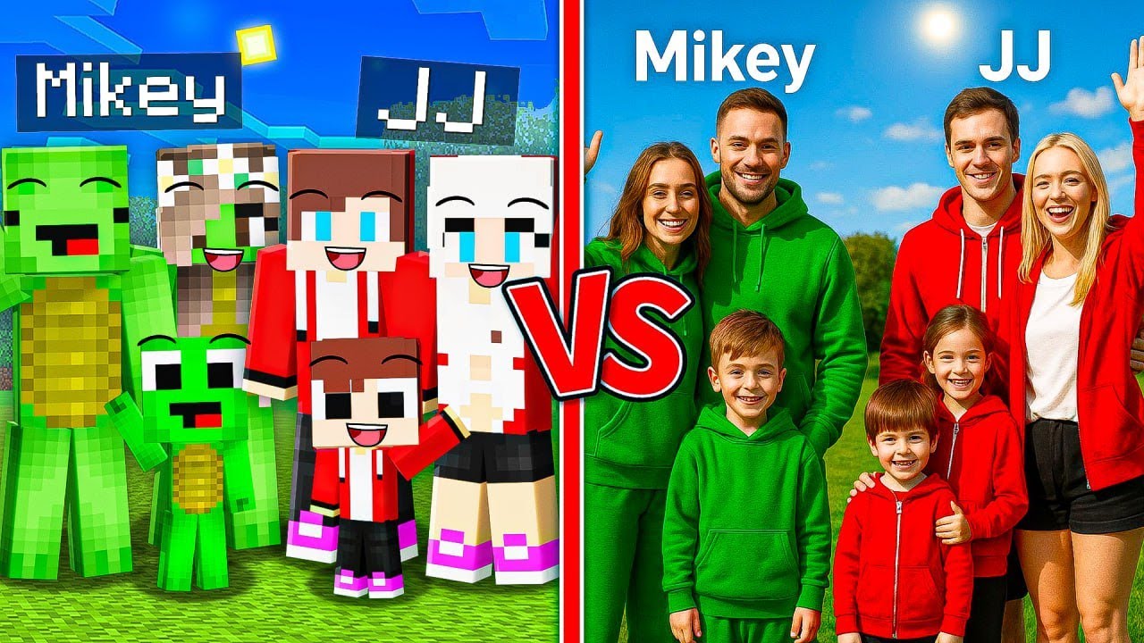 JJ vs Mikey : GAME FAMILY vs REAL LIFE Survive in Minecraft - Maizen JJ ...