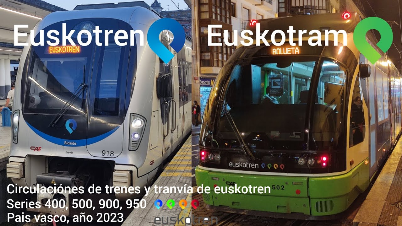 Circulaciónes de unidades de euskotren y tranvías de euskotren - YouTube