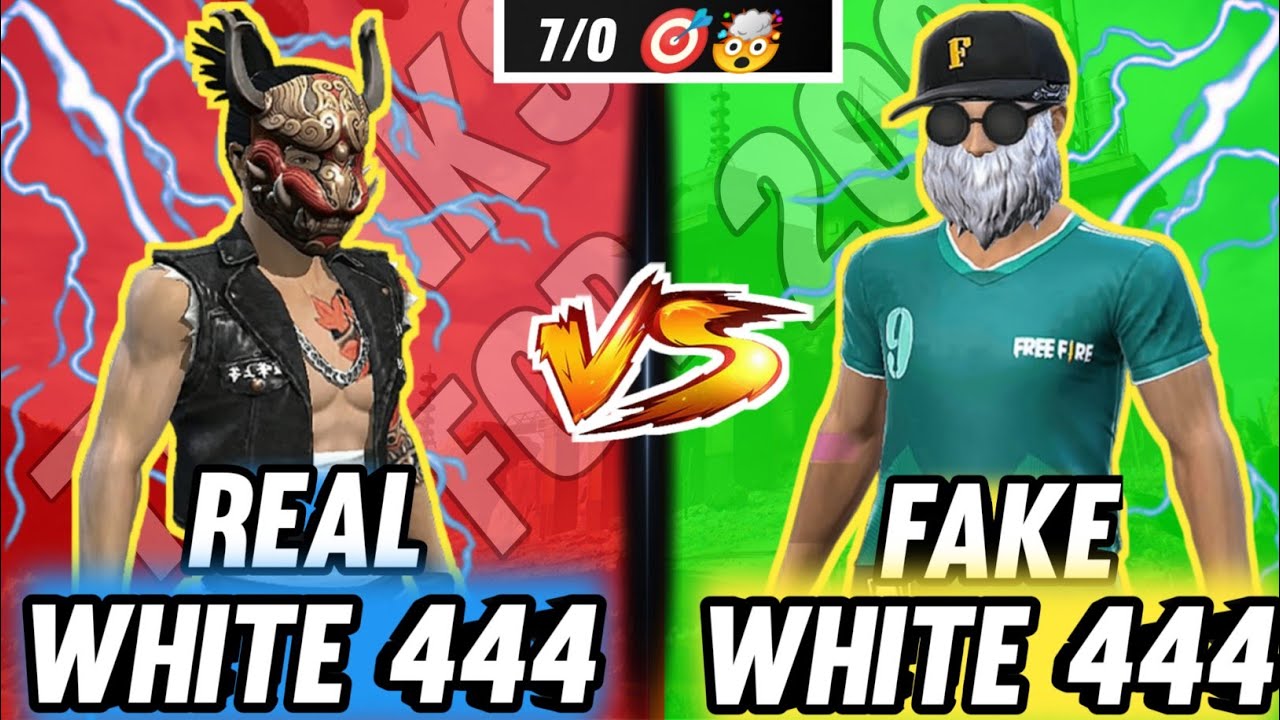 Free Fire|| Real White 444 VS Fake White 444! 🔥|| Who is Real? 🤔🤨 || CS ...