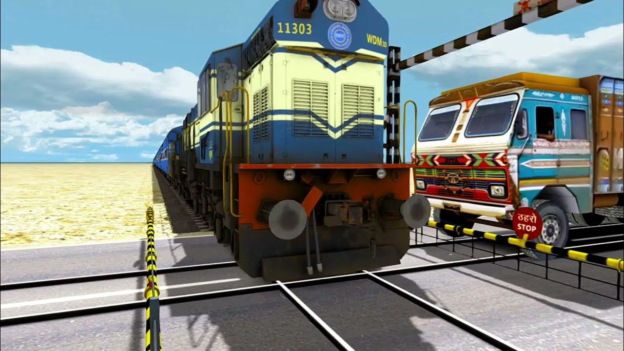 HIGH SPEED TRAINS HITS THE WDM3D | DIFFERENT RAILROAD CROSSING | Train Simulator - YouTube