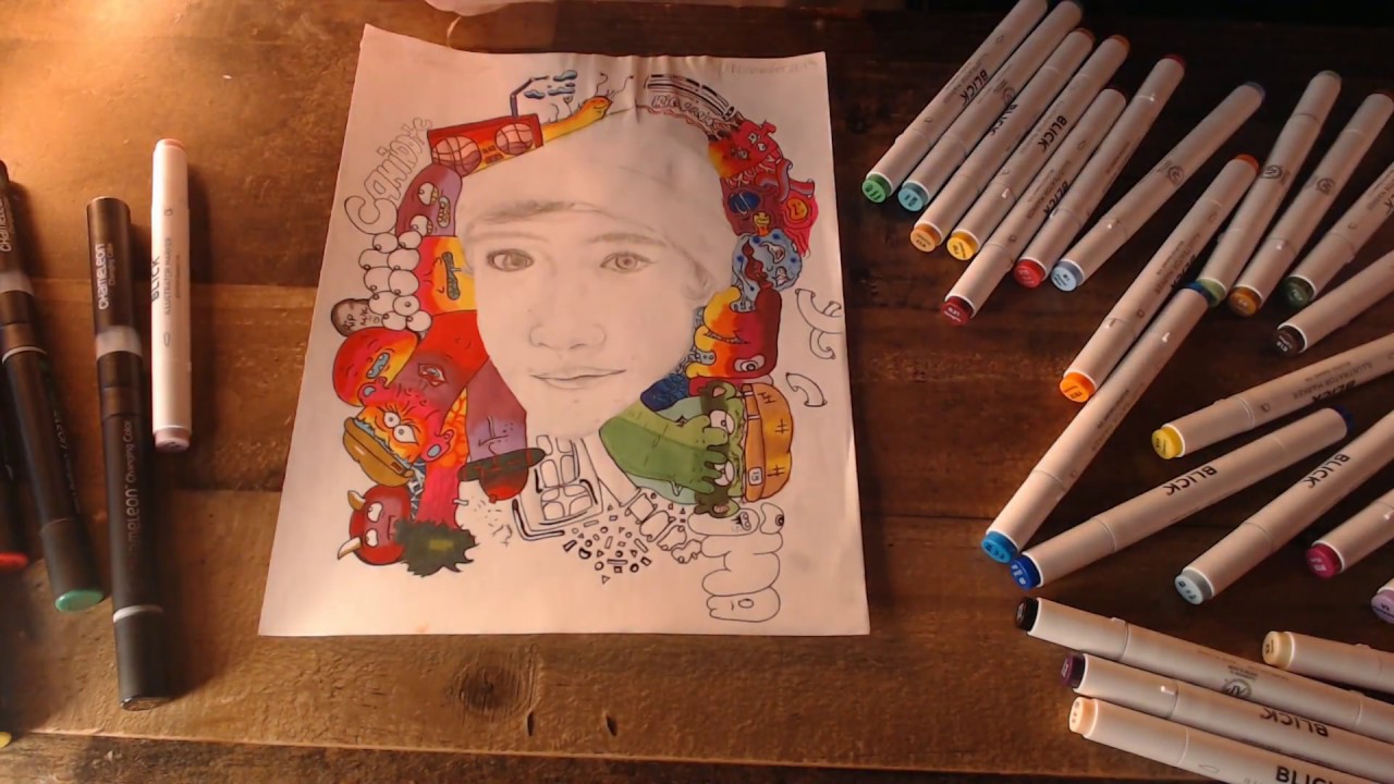 Self Portrait with a cute Doodle:0 - YouTube