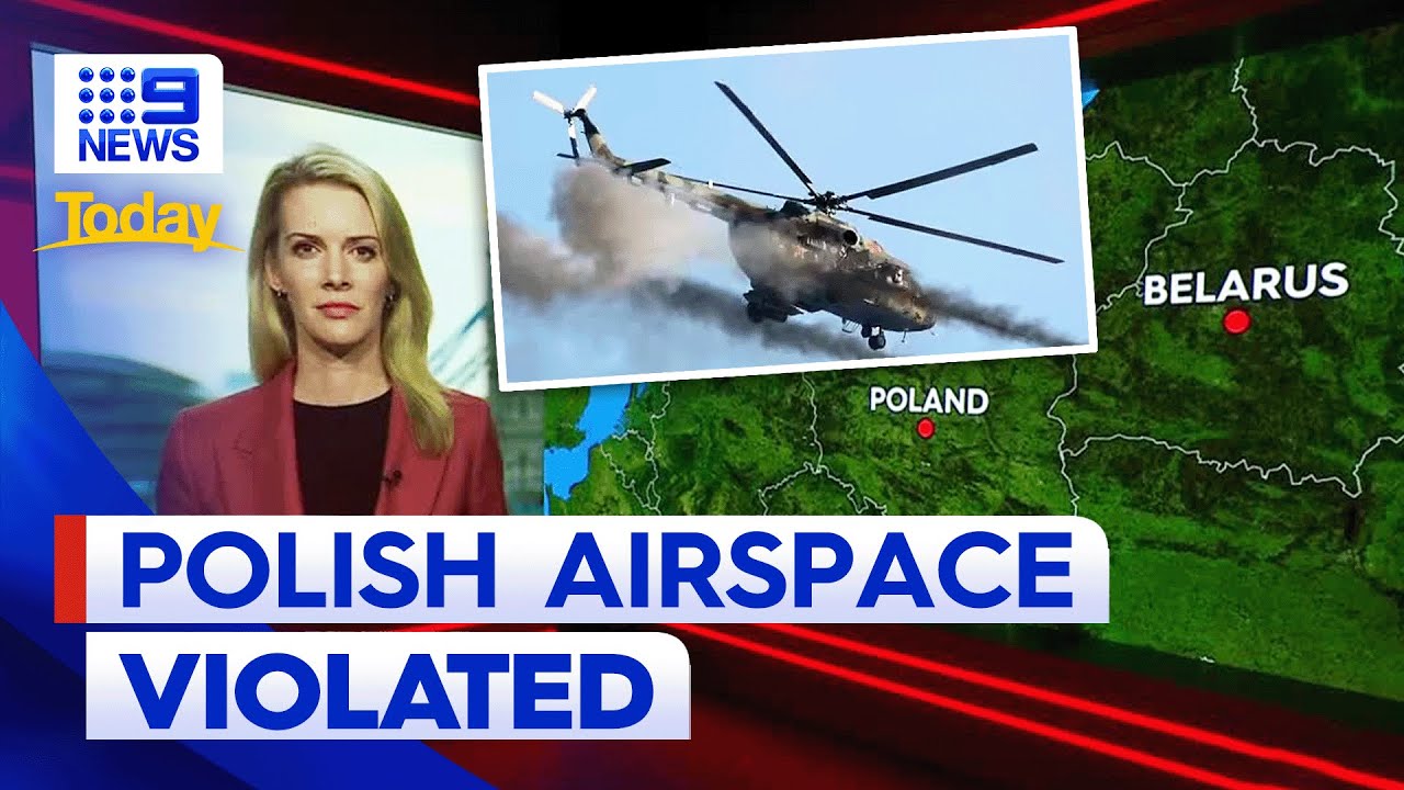 Two Belarusian choppers violate Polish airspace | 9 News Australia - YouTube