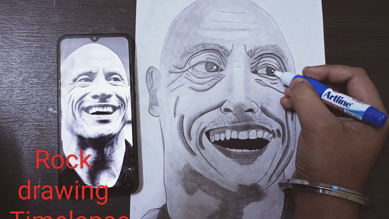 Master the art of drawing a realistic rock face in record time - YouTube