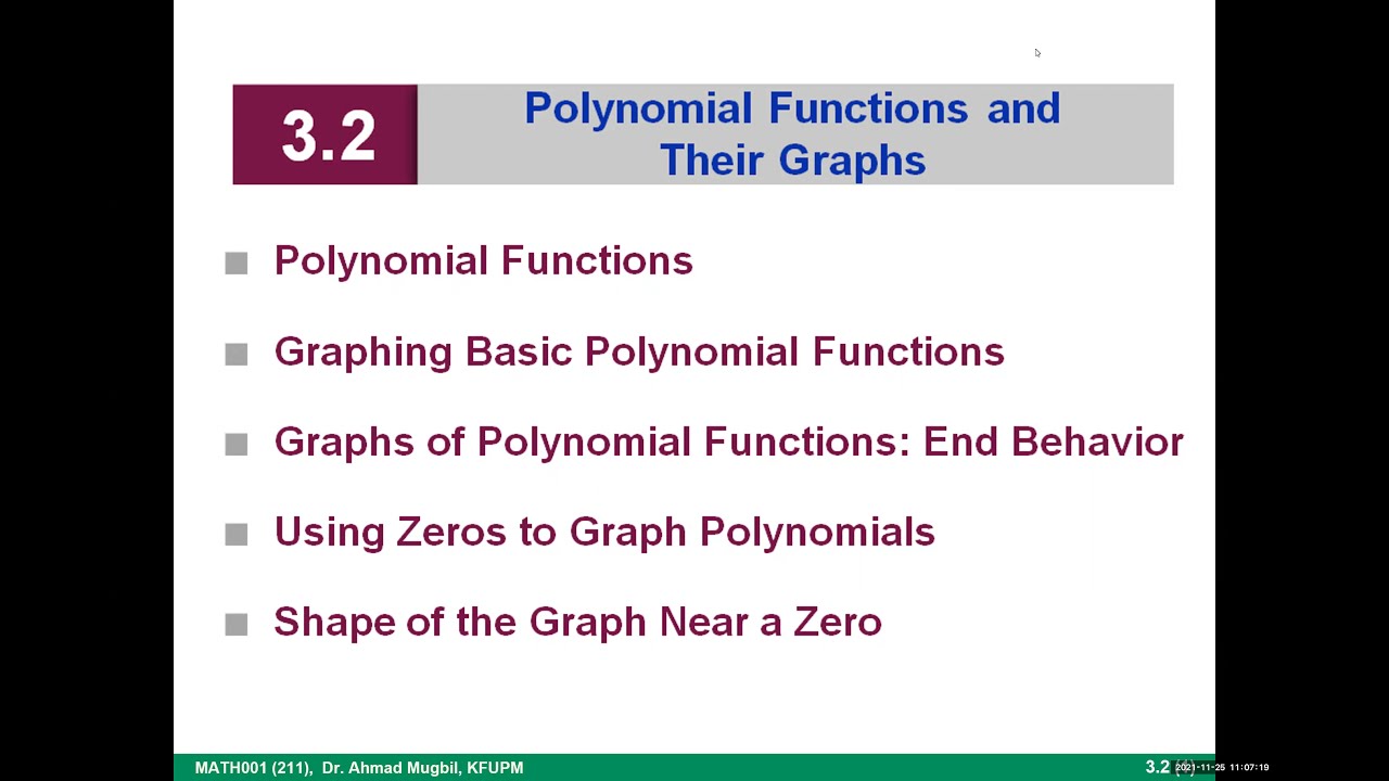 MATH001, 3.2 Polynomial Functions and their Graphs - YouTube