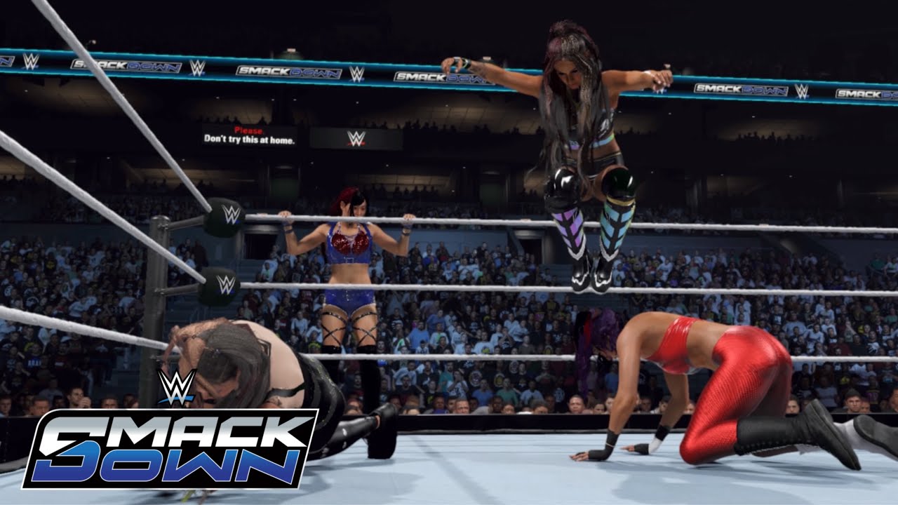WWE 2K24 SMACKDOWN - 2 ON 3 HANDI-CAP MATCH - BAYLEY & GIGI VS DAMAGE CTRL - YouTube