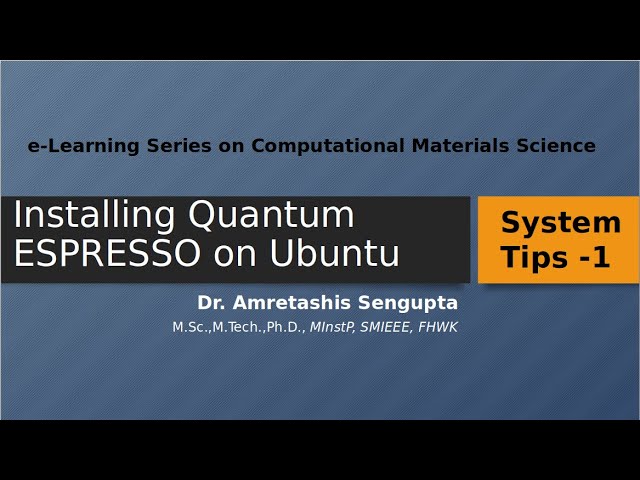 Quantum Espresso Installation Video Youtube