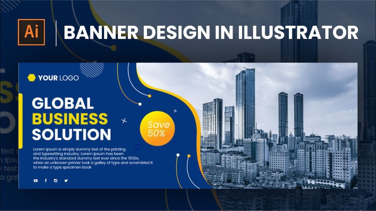 Banner Design in Illustrator I Illustrator Tips & Tricks I Illustrator ...