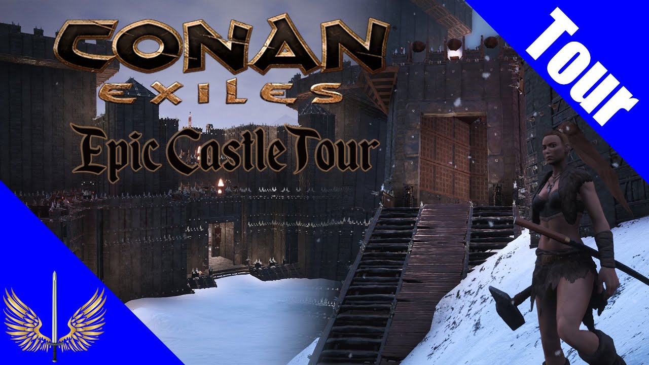 My Kids Made Crazy Castle In Conan Exiles!! Castle Tour Time! - YouTube