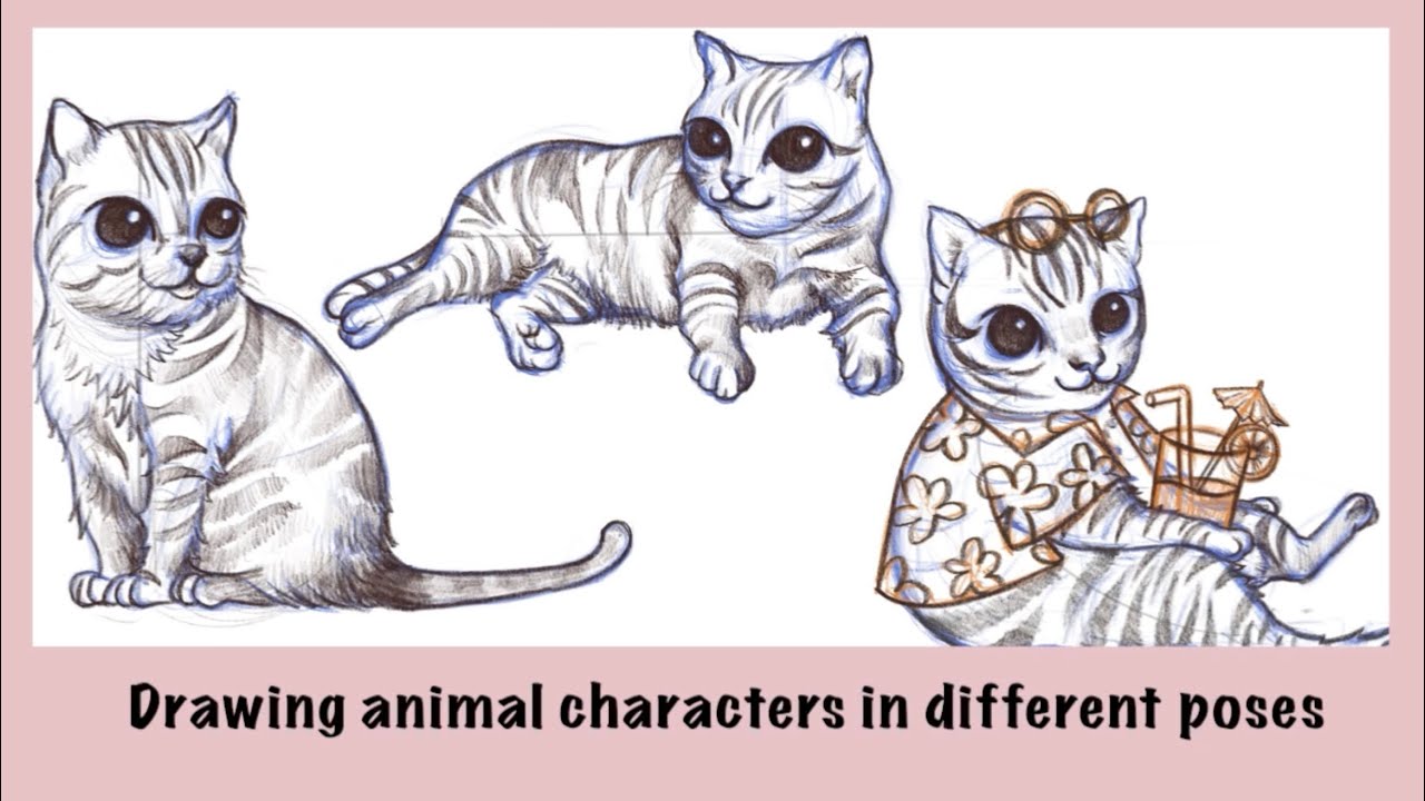 Animal character design- poses - YouTube