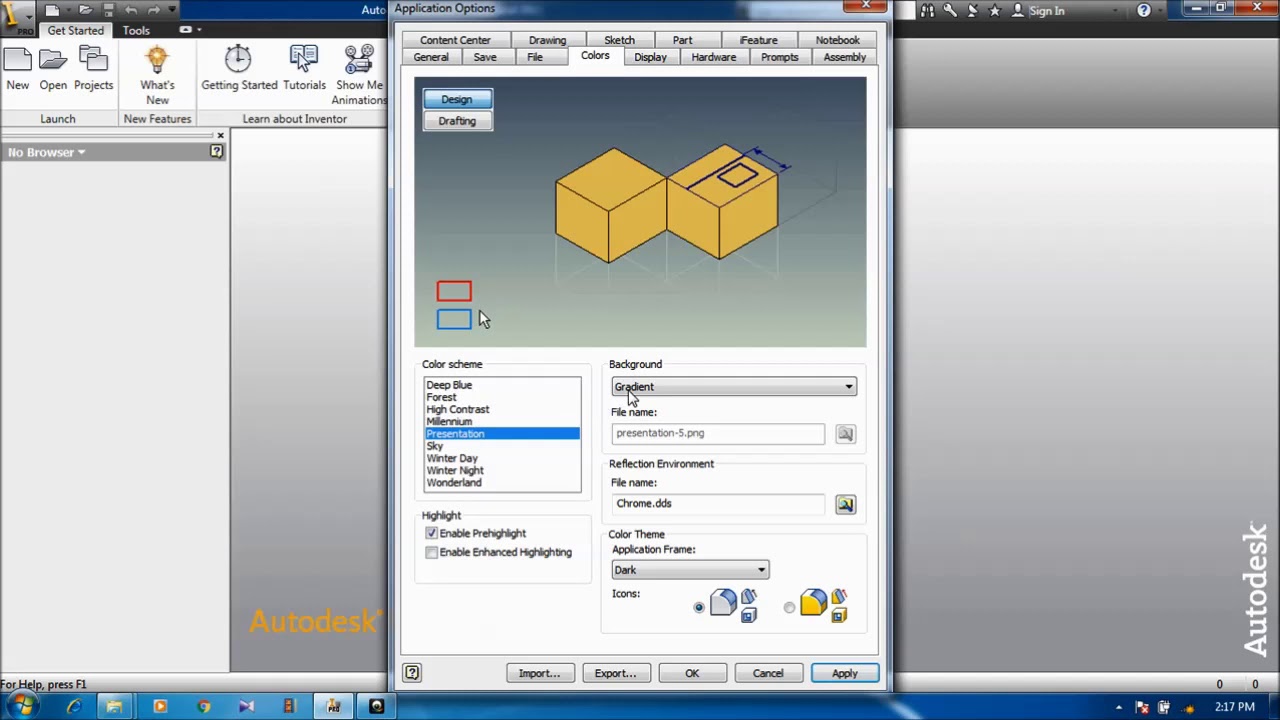 Tutorial Merubah Tampilan Autodesk Inventor - YouTube
