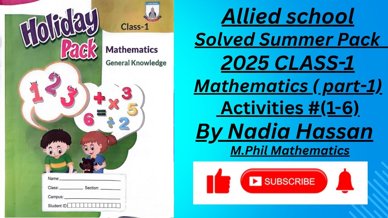 ||Allied school|| (Solved Summer Pack 2025 CLASS-1) ||Mathematics(Part ...