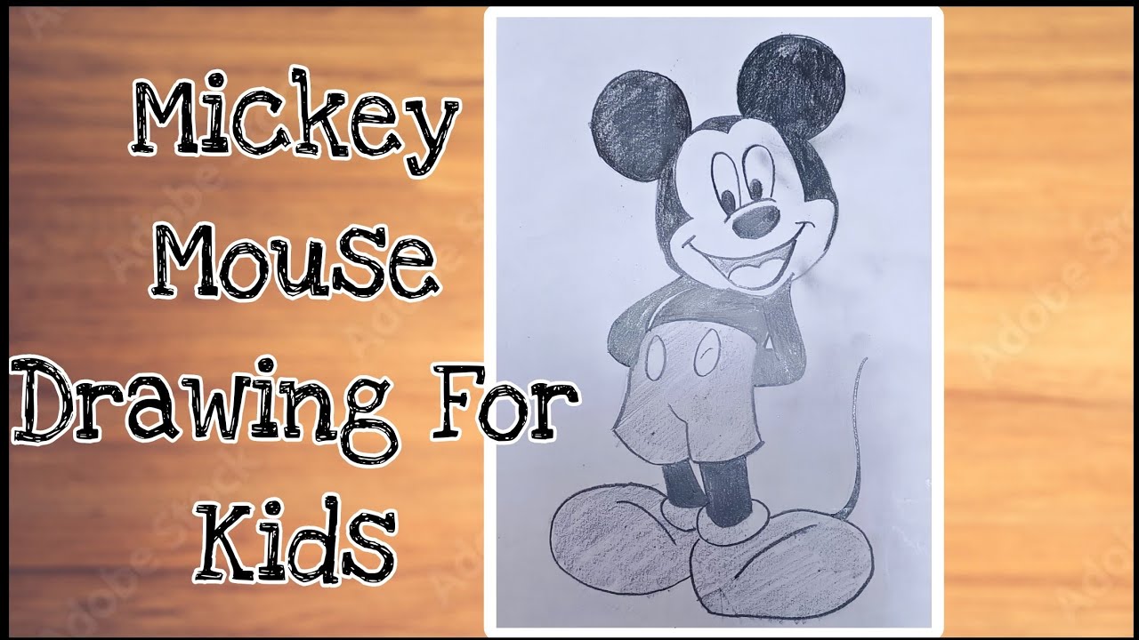 mickey mouse drawing for kids | mickey mouse drawing | mickey mouse ki ...